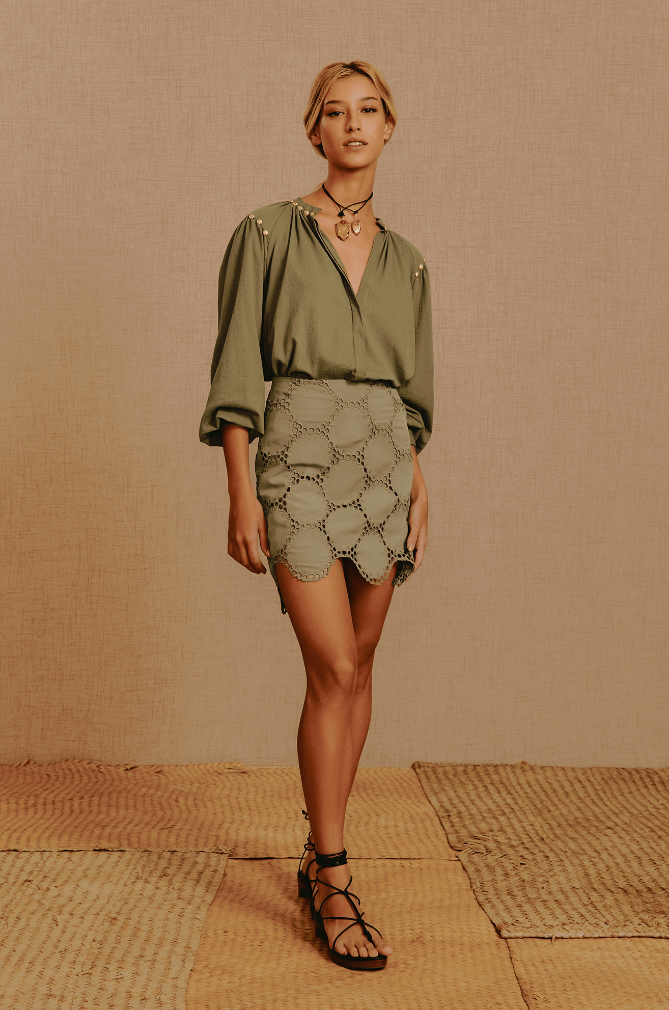 Saia Mini Pam Pistachio - ViX Paula Hermanny Brasil