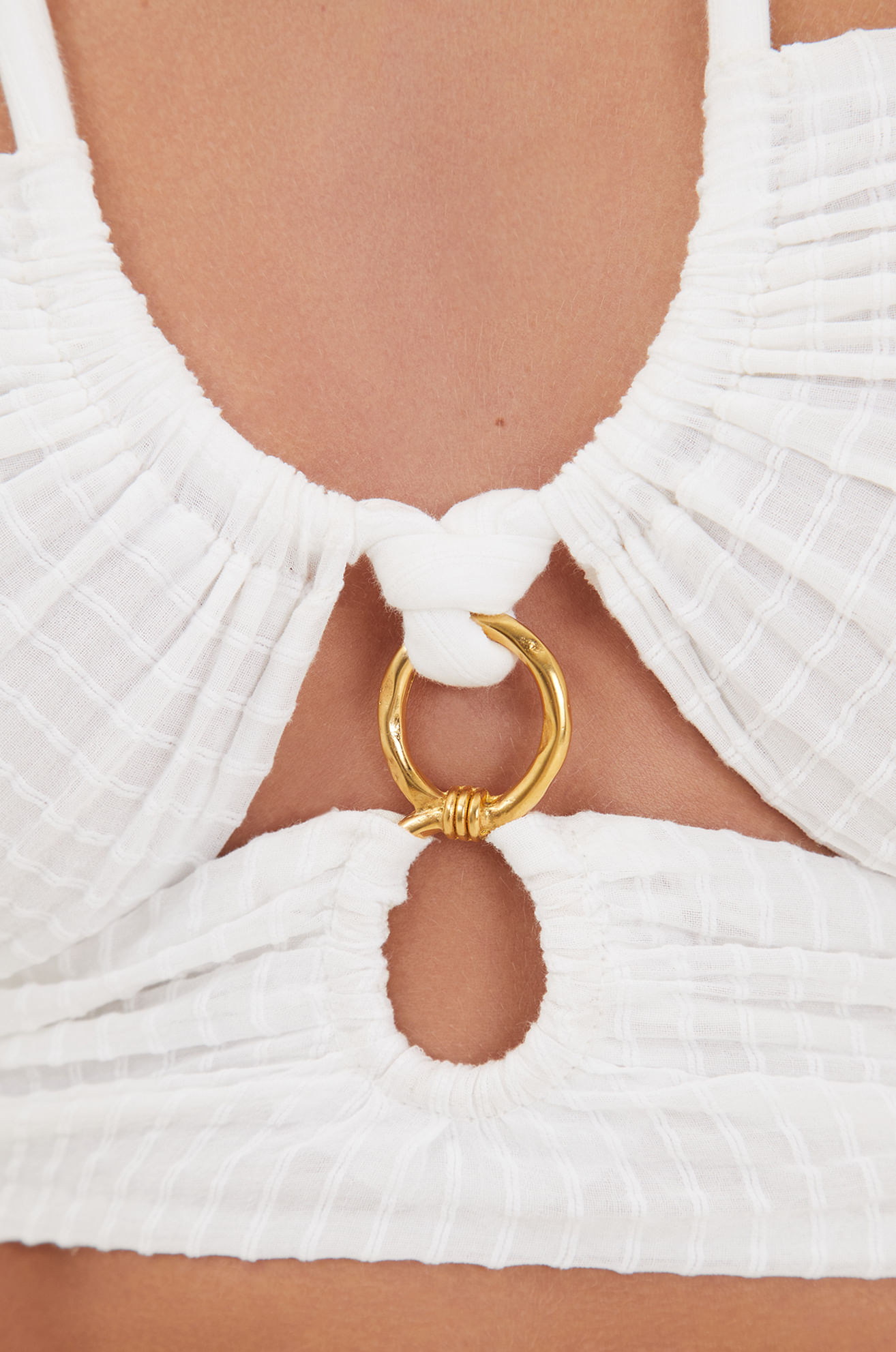 Top Marge Off White e Saia Curta Kim Off White - ViX Paula Hermanny Brasil