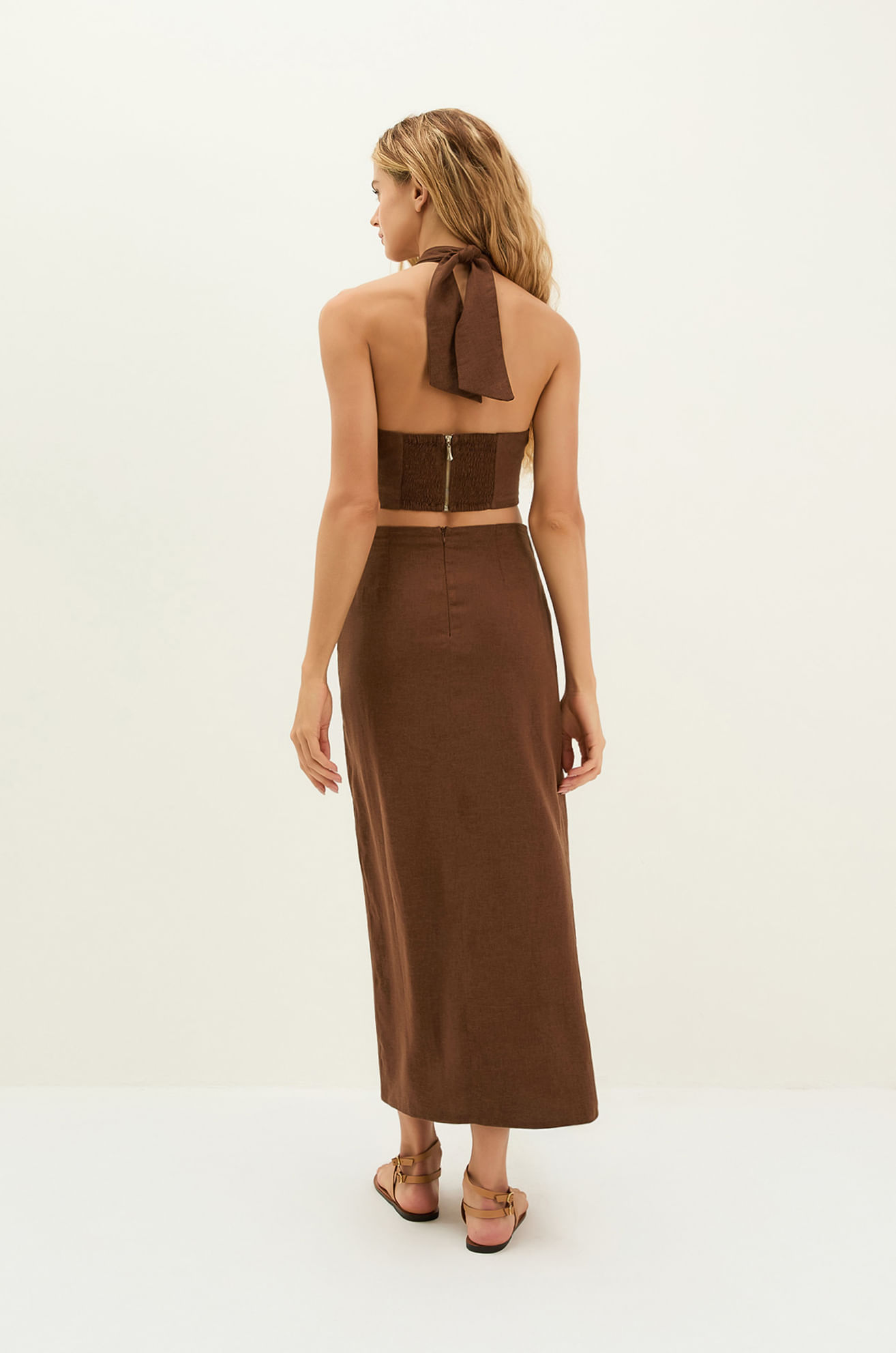 Top Luna Brown e Saia Midi Luna Brown - ViX Paula Hermanny Brasil